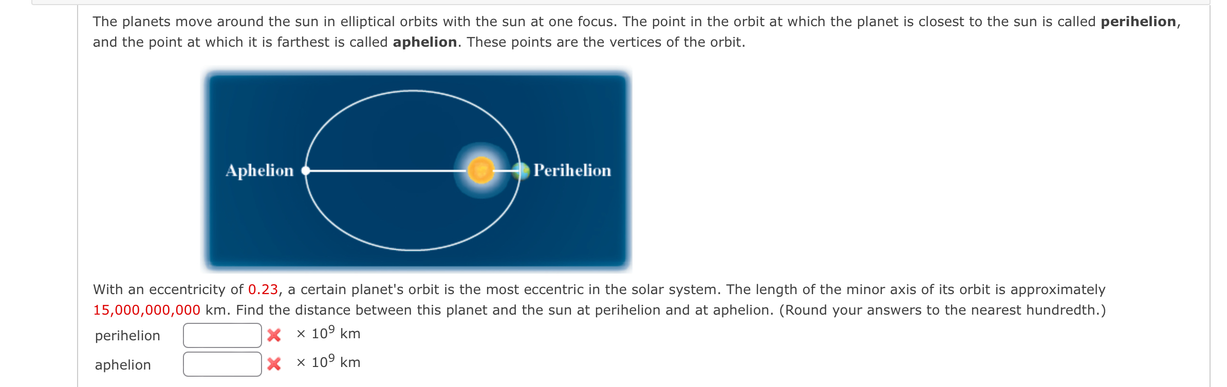 Solved The planets move around the sun in elliptical orbits | Chegg.com