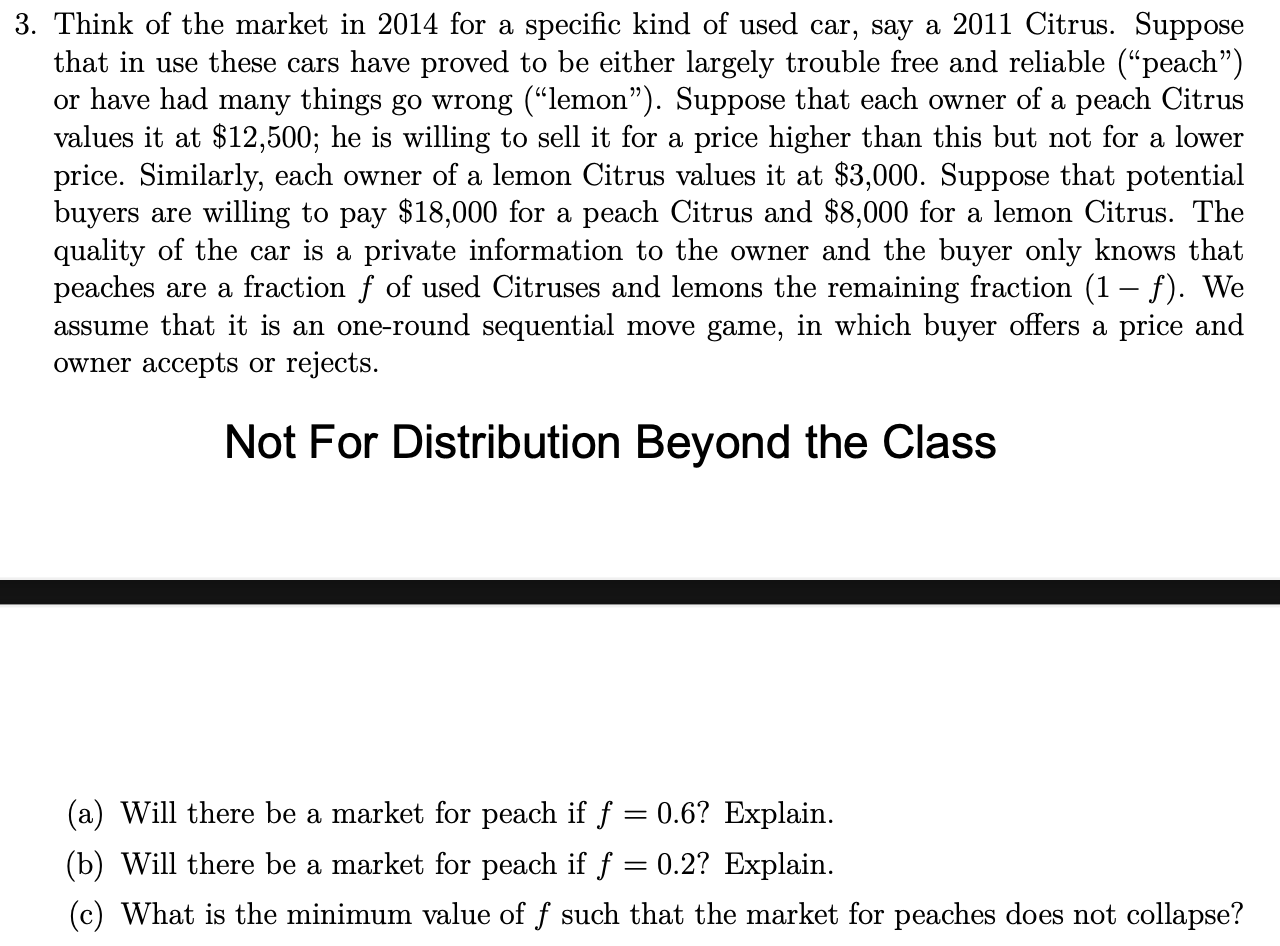Solved 3. Think of the market in 2014 for a specific kind of | Chegg.com