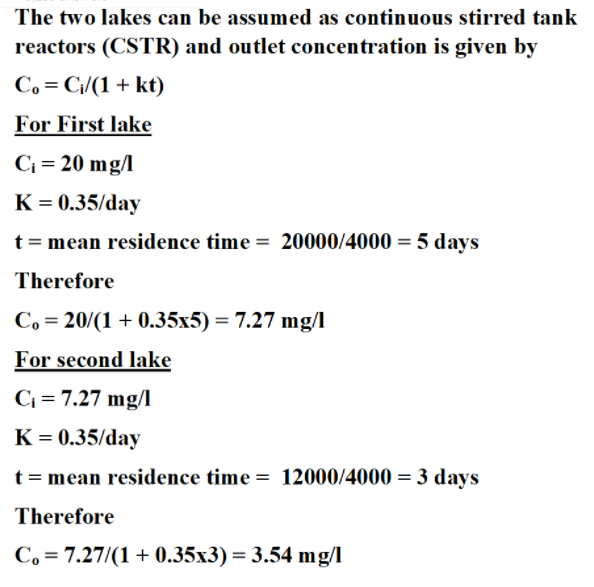 Solved The concentration of UBOD in a river entering the | Chegg.com