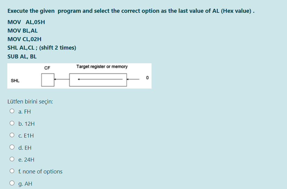 Solved Execute the given program and select the correct | Chegg.com