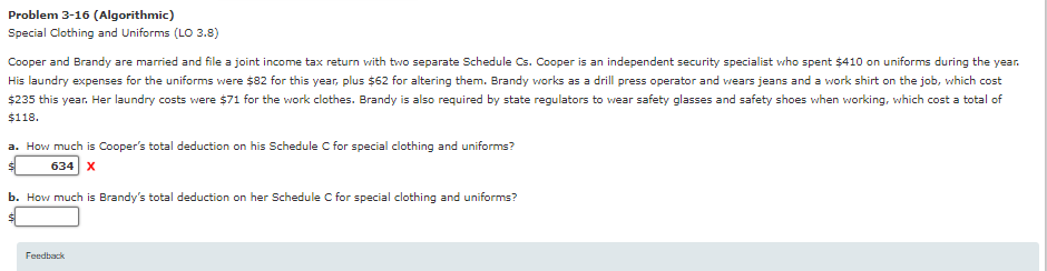 Solved Problem 3-16 (Algorithmic)Special Clothing and | Chegg.com