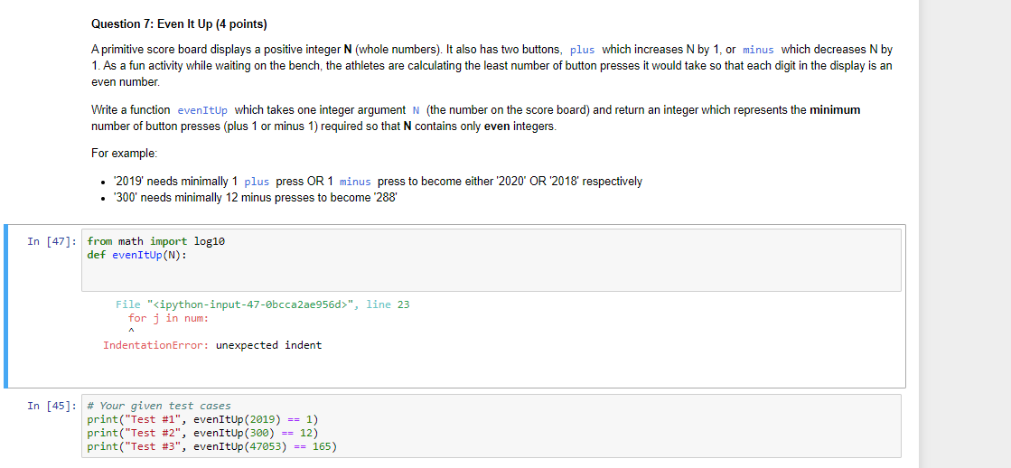 Solved Question 7: Even It Up (4 points) A primitive score | Chegg.com