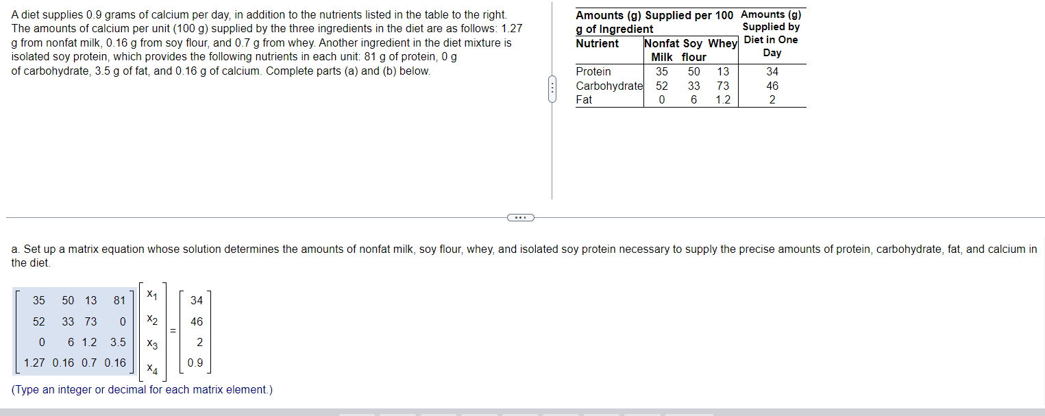 A diet supplies 0.9 grams of calcium per day, in | Chegg.com
