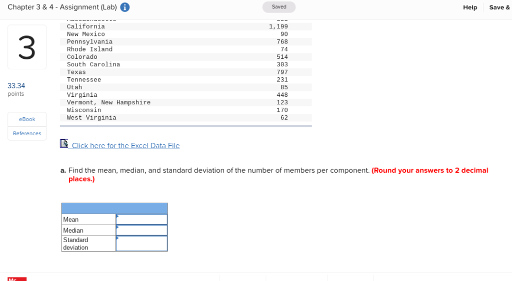 Solved Chapter 3 & 4 - Assignment (Lab) G Saved Help The | Chegg.com