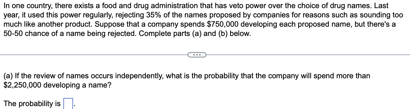 Solved In one country, there exists a food and drug | Chegg.com