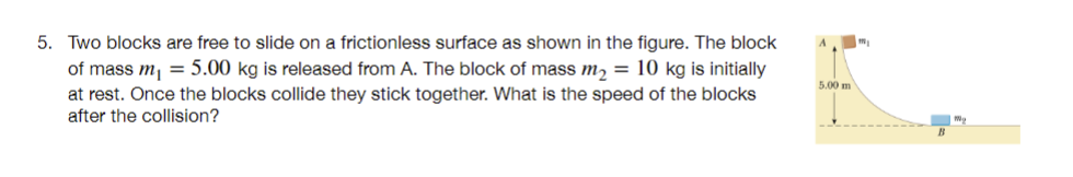 Solved 5. Two blocks are free to slide on a frictionless | Chegg.com