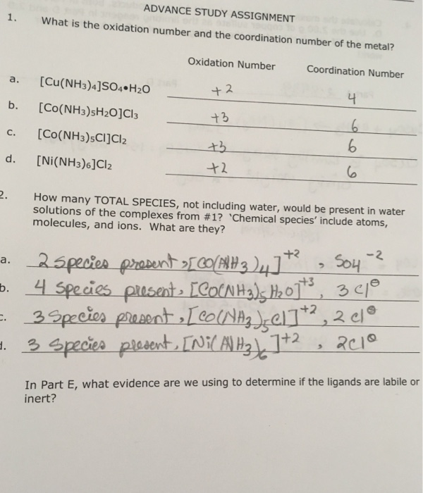 Solved ADVANCE STUDY ASSIGNMENT 1. What is the oxidation | Chegg.com