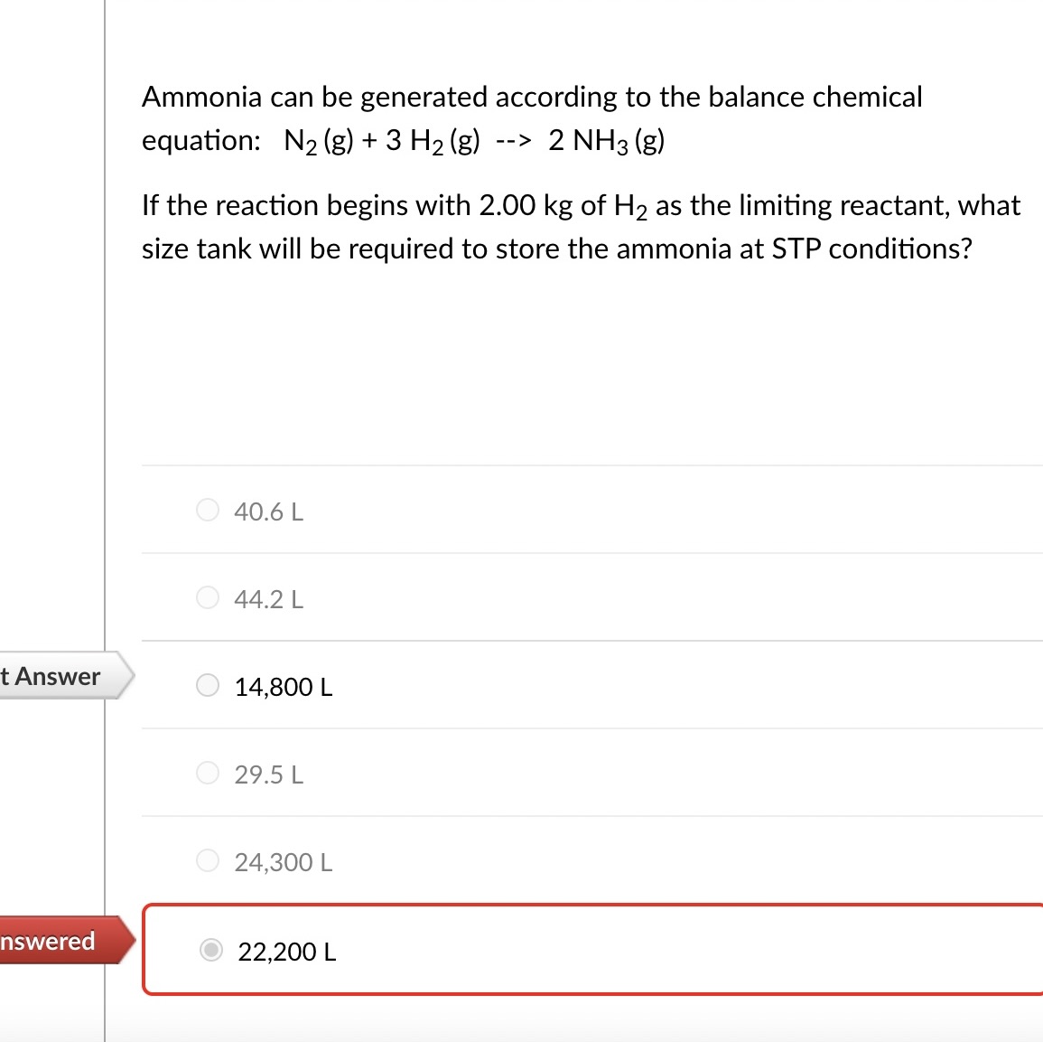 Solved Ammonia can be generated according to the balance | Chegg.com