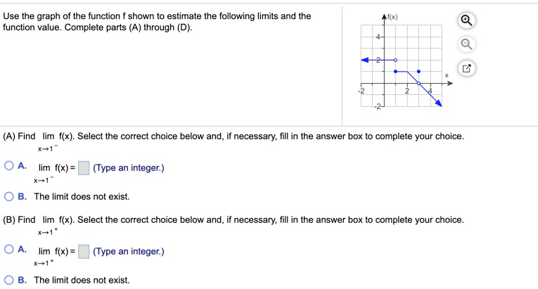 Solved Find each function value and limit. Use - or where | Chegg.com