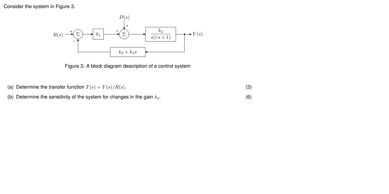 Solved Consider the system in Figure 3. Figure 3: A block | Chegg.com