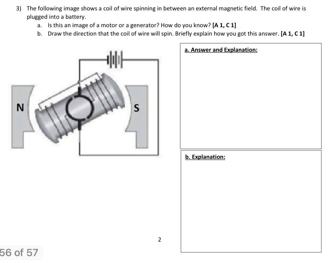 3) The following image shows a coil of wire spinning | Chegg.com
