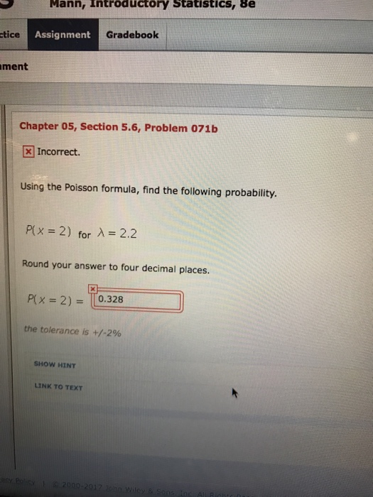 Solved Using the Poisson formula, find the following | Chegg.com