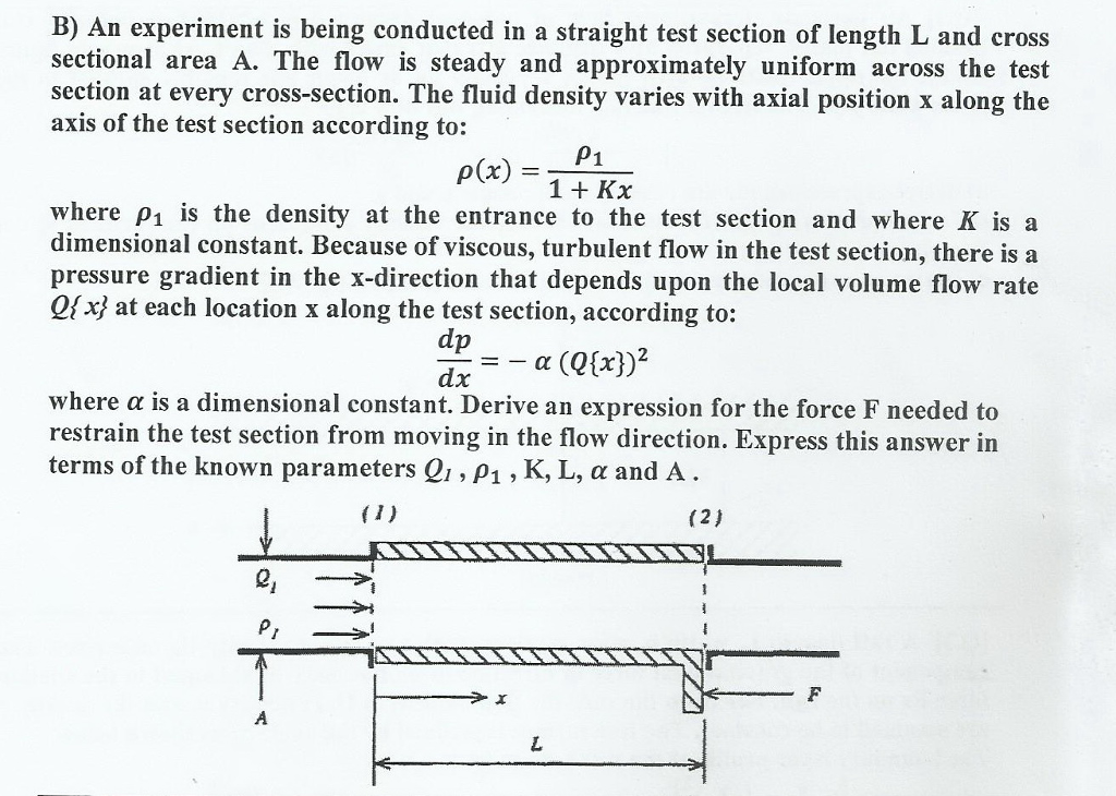 Solved B) An experiment is being conducted in a straight | Chegg.com