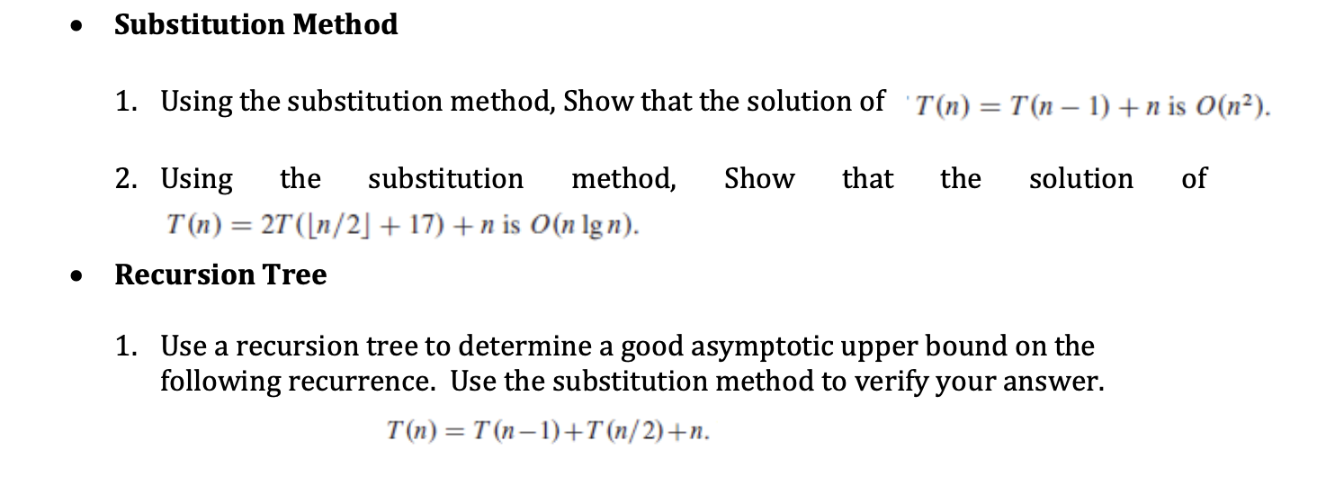 Solved . Substitution Method 1. Using the substitution | Chegg.com