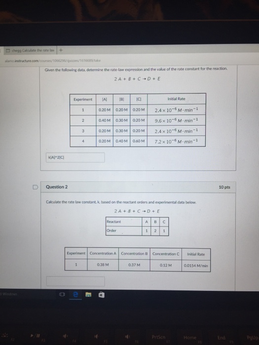 Solved Given the following data, determine the rate-law | Chegg.com