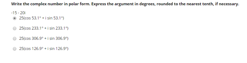 Solved Write the complex number in polar form. Express the | Chegg.com
