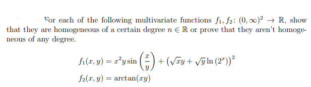 Solved For each of the following multivariate functions f1, | Chegg.com