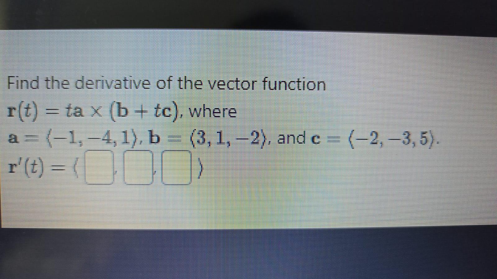 Find the derivative of the vector function | Chegg.com