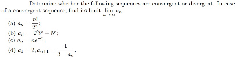 Solved Determine whether the following sequences are | Chegg.com