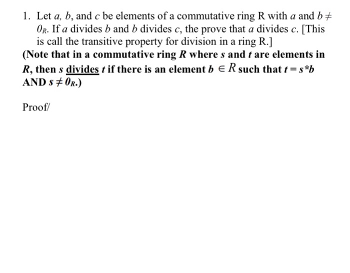 Solved Let a, b, and c be elements of a commutative ring R | Chegg.com