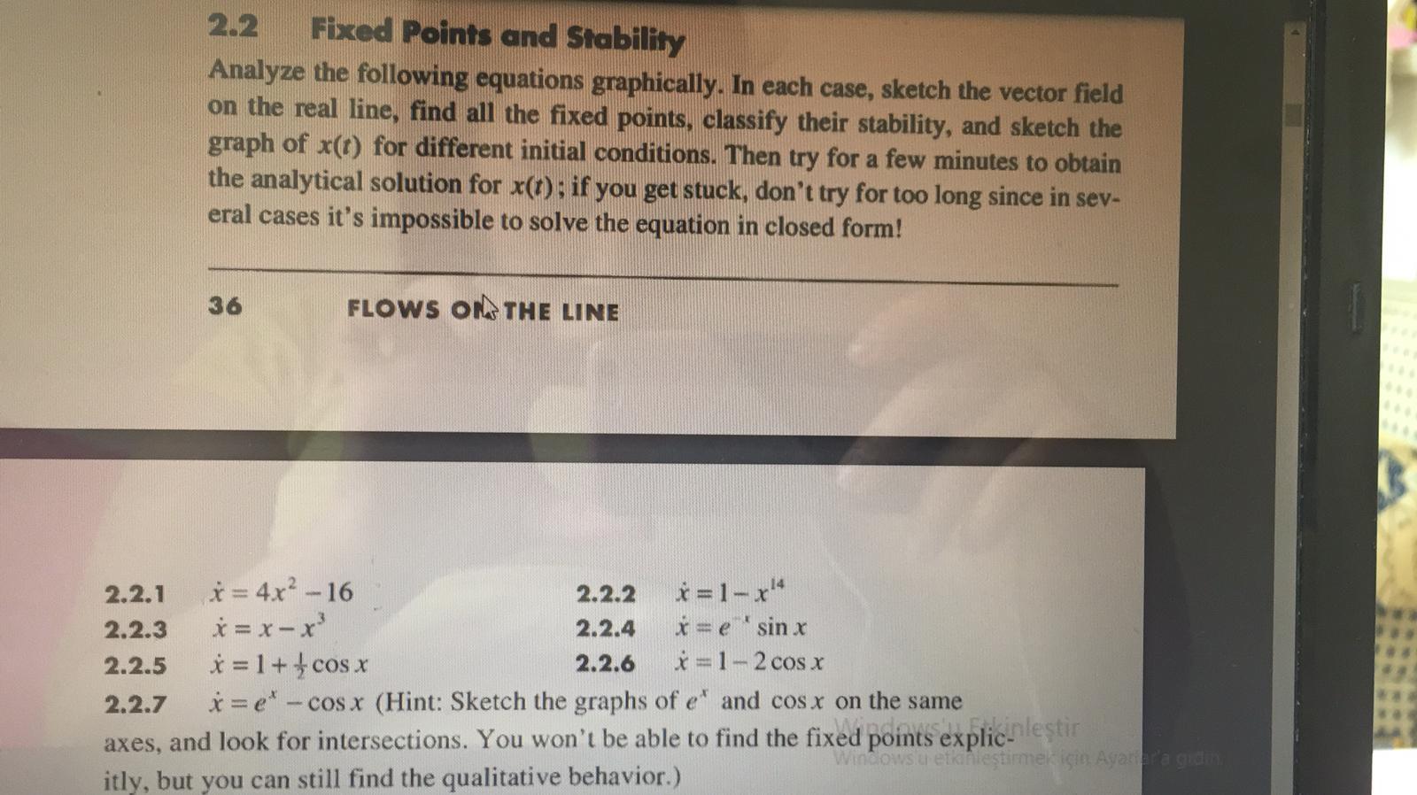 Solved 2.2 Fixed Points and Stability Analyze the following | Chegg.com