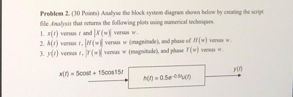 Solved Problem 2. (30 Points) Analyse the block system | Chegg.com
