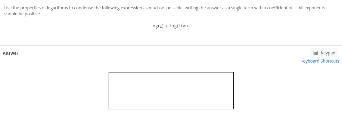 Solved Use the properties of logarithms to condense the | Chegg.com