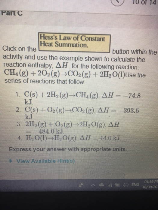 Solved 10 of 14 AH is an Extensive Property button within | Chegg.com