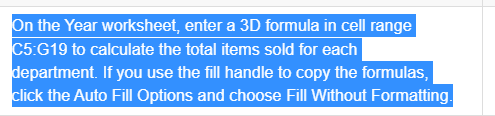 Solved On the Year worksheet, enter a 3D formula in cell | Chegg.com