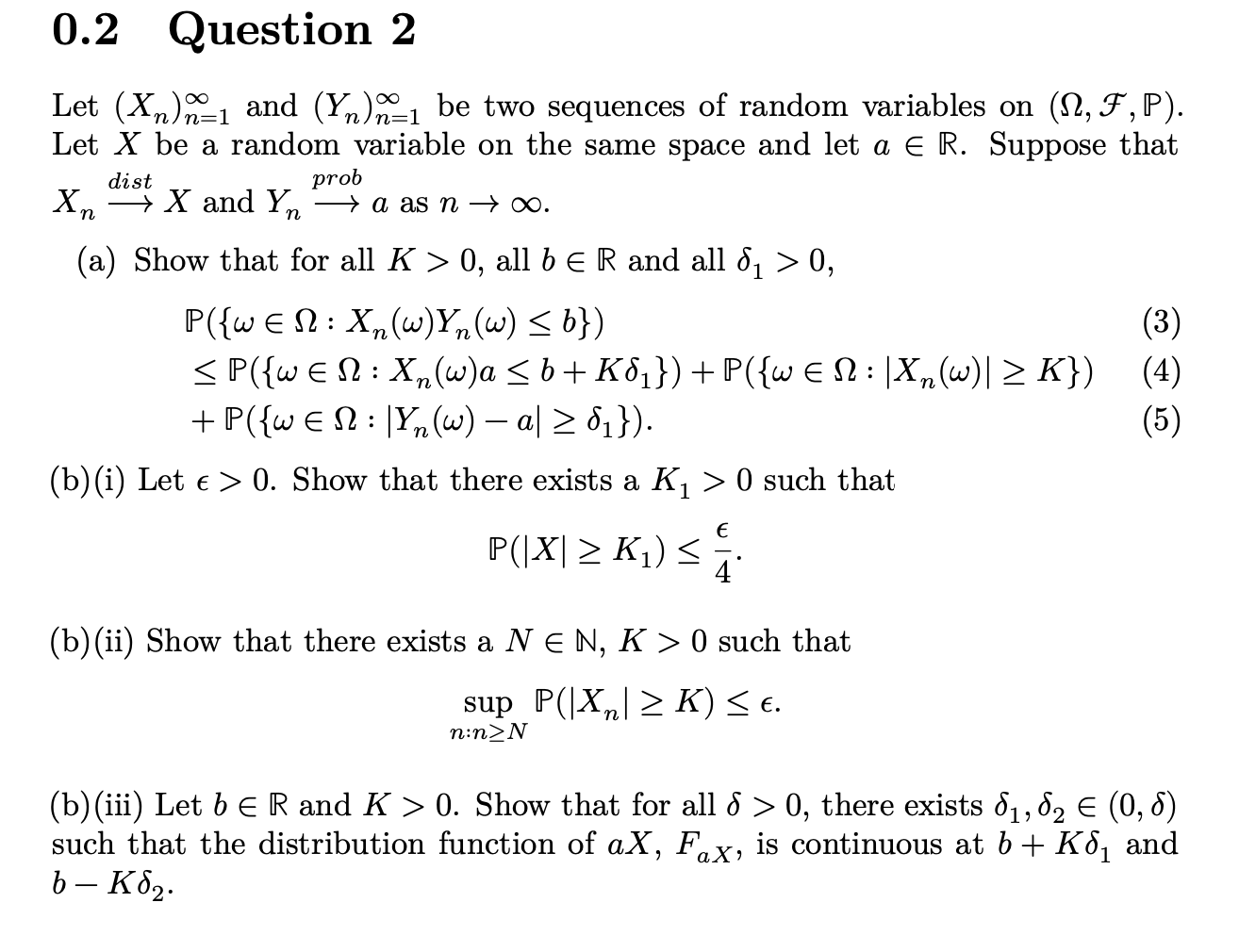 Let (Xn)n=1∞ and (Yn)n=1∞ be two sequences of random | Chegg.com