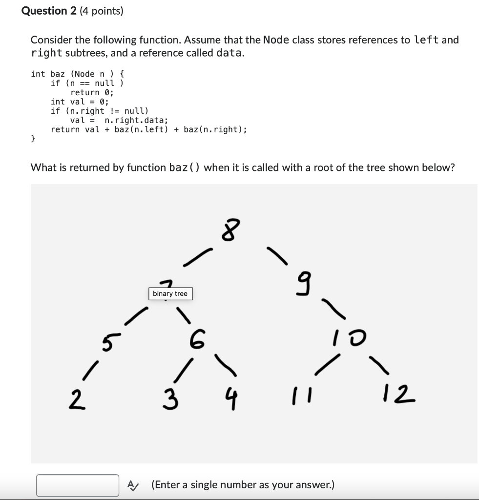 Solved Question 2 (4 points) Consider the following | Chegg.com