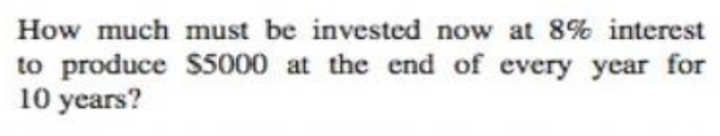 Solved How much must be invested now at 8% interest to | Chegg.com
