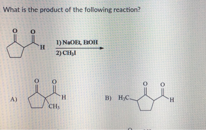 Solved What is the product of the following reaction? 1) | Chegg.com