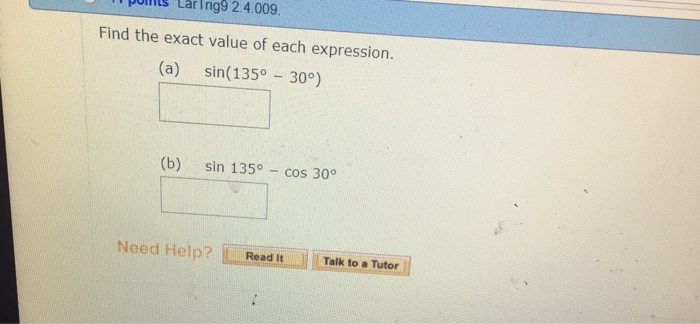 Solved punls LárInig9 2.4.009 Find the exact value of each | Chegg.com