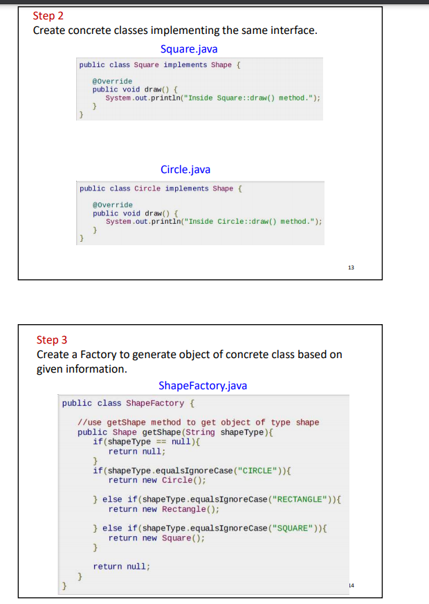 Solved Assignment 1 AbstractFactory Factory Creator Abstract | Chegg.com
