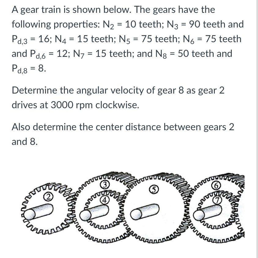 Solved = = A gear train is shown below. The gears have the | Chegg.com
