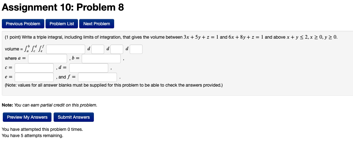 Solved Assignment 10: Problem 8 Previous Problem Problem | Chegg.com
