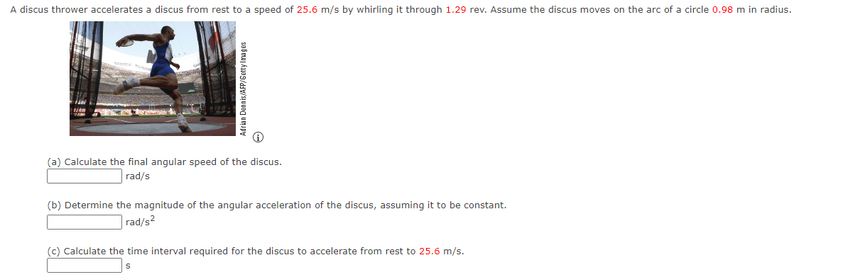 Solved i)(a) ﻿Calculate the final angular speed of the | Chegg.com