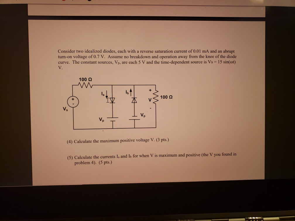 Solved Consider two idealized diodes, each with a reverse | Chegg.com