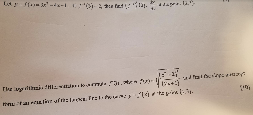 Solved Let y f(x)-3x2-4x-1. If f (3)= 2, then find (SY) at | Chegg.com