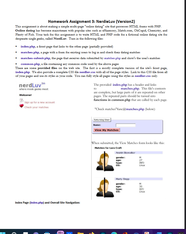 The details about each page's contents and behavior | Chegg.com