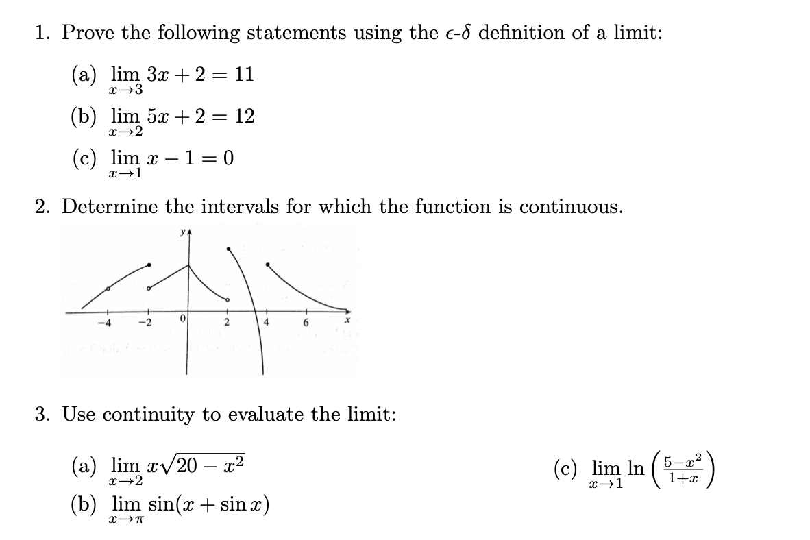 Solved 1. Prove the following statements using the ϵ−δ | Chegg.com Solved 1. Prove the following statements using the ϵ−δ | Chegg.com