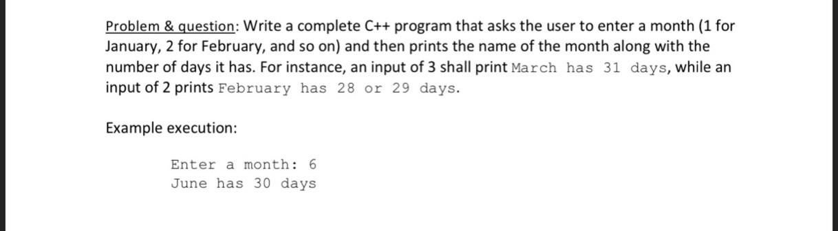 Solved Problem & question: Write a complete C++ program that | Chegg.com