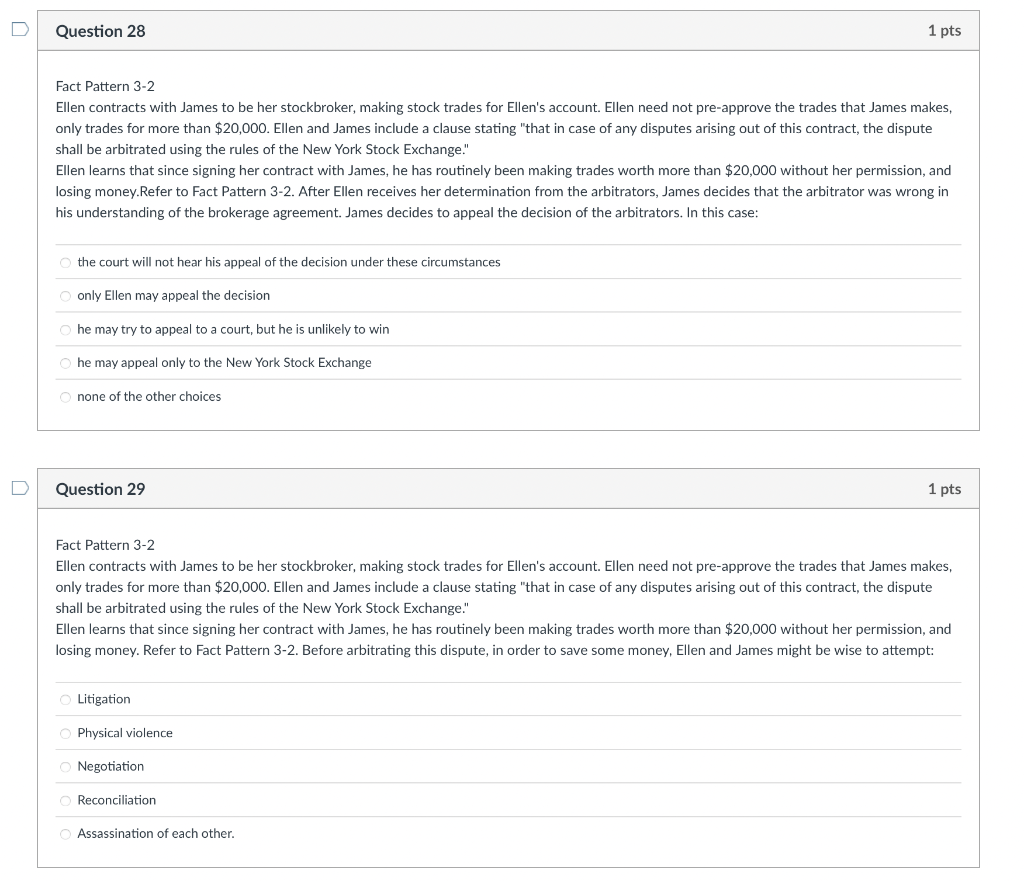 Solved Question 26 1 pts Fact Pattern 3-2 Ellen contracts | Chegg.com