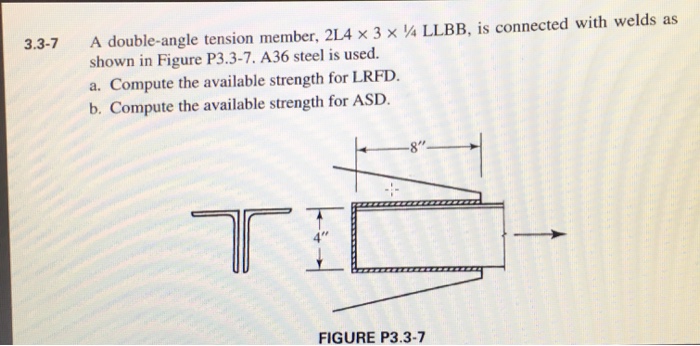 Solved A double-angle tension member. 2L4 times 3 times 1/4 | Chegg.com