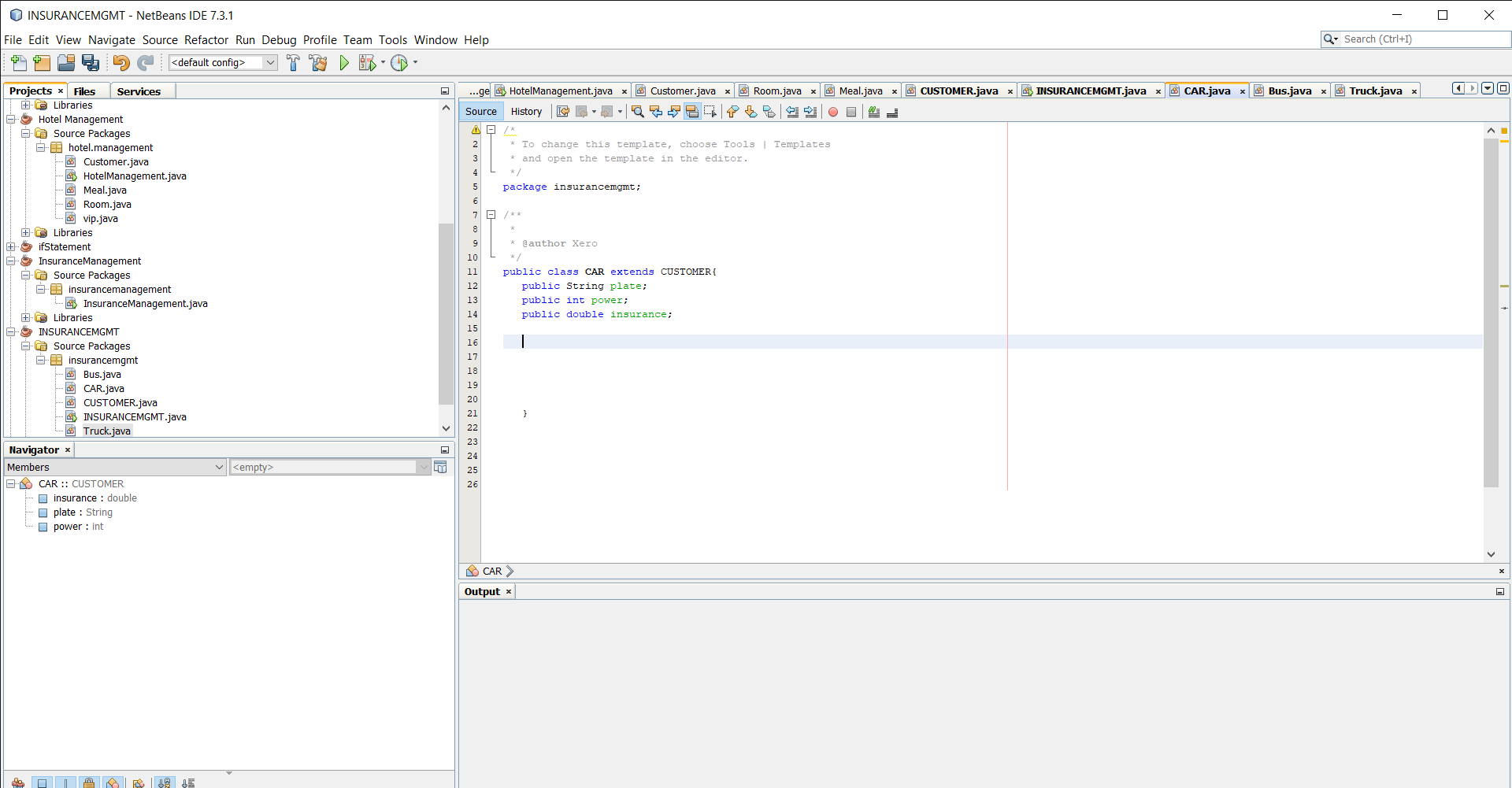 Solved 1. Create a Java Project Which Manages operations in | Chegg.com