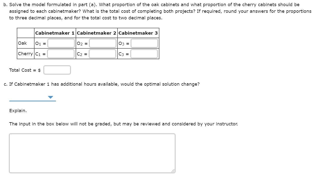 Solved Problem 8-25 (Algorithmic) Georgia Cabinets | Chegg.com