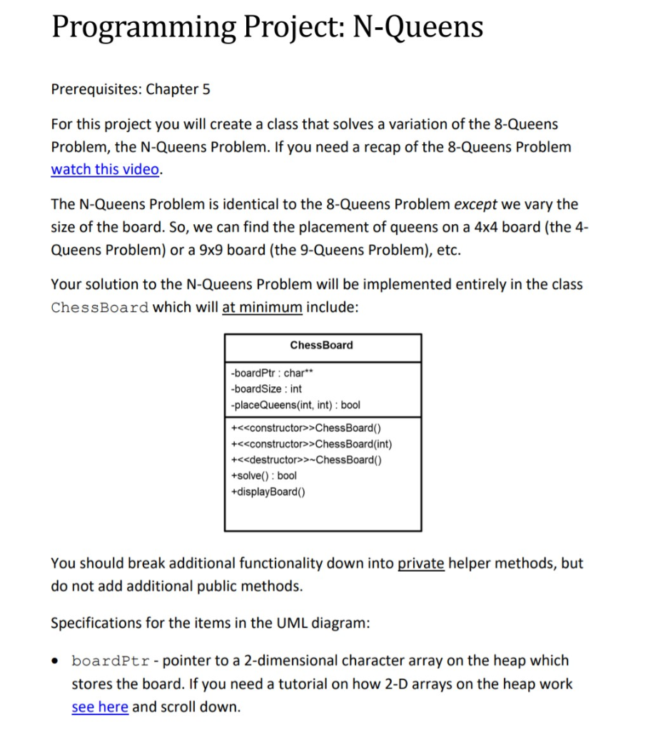 Solved C++ N Queen - Backtracking HELP Program should | Chegg.com