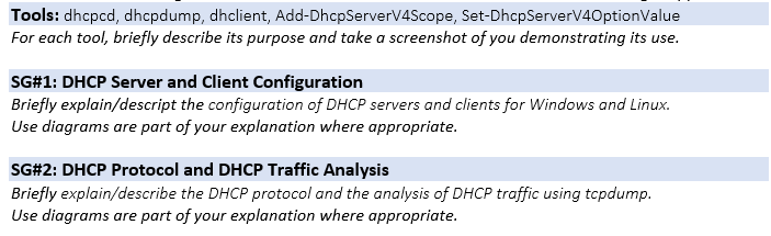Solved Tools: dhcpcd, dhcpdump, dhclient, | Chegg.com