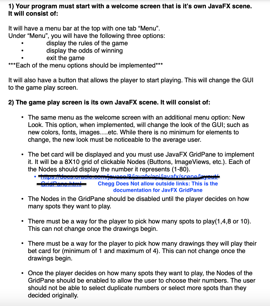 Solved JavaFX ONLY: Please program a TEMPLATE or as much of | Chegg.com